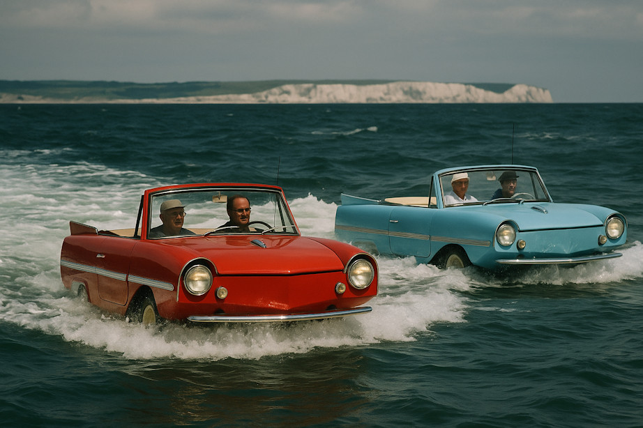 16. September 1962 - Zwei Amphicars überqueren den Ärmelkanal ...
